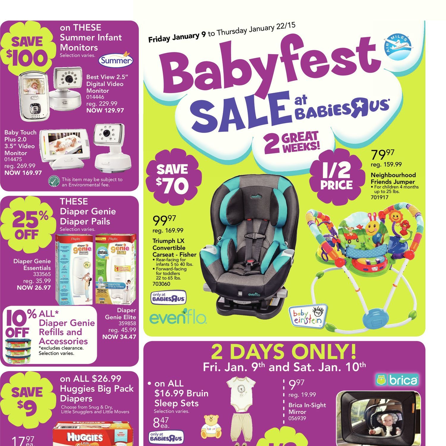 Babies R Us Weekly Flyer - 2 Great Weeks - Babyfest Sale - Jan 9 – 22 ...