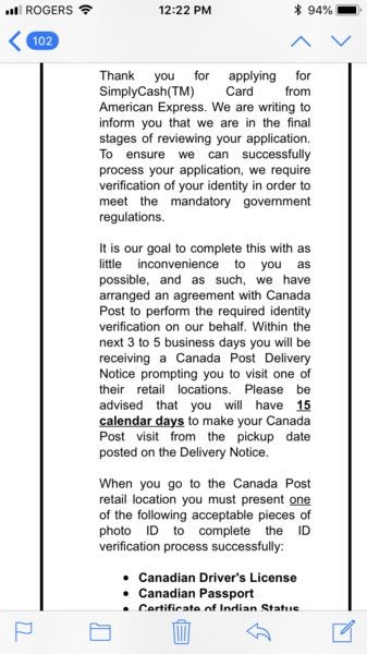 AMEX Application Canada Post Verification - RedFlagDeals.com Forums
