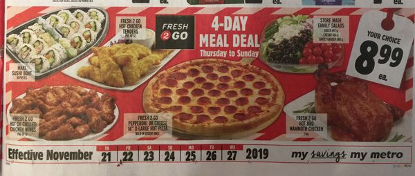 Ontario - METRO - 50 BAMS WUS $25+ on Metro Catering Menu (Nov 14th ...