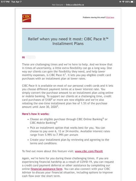 CIBC Credit Card new feature “Pace It” Instalment Plans - RedFlagDeals ...