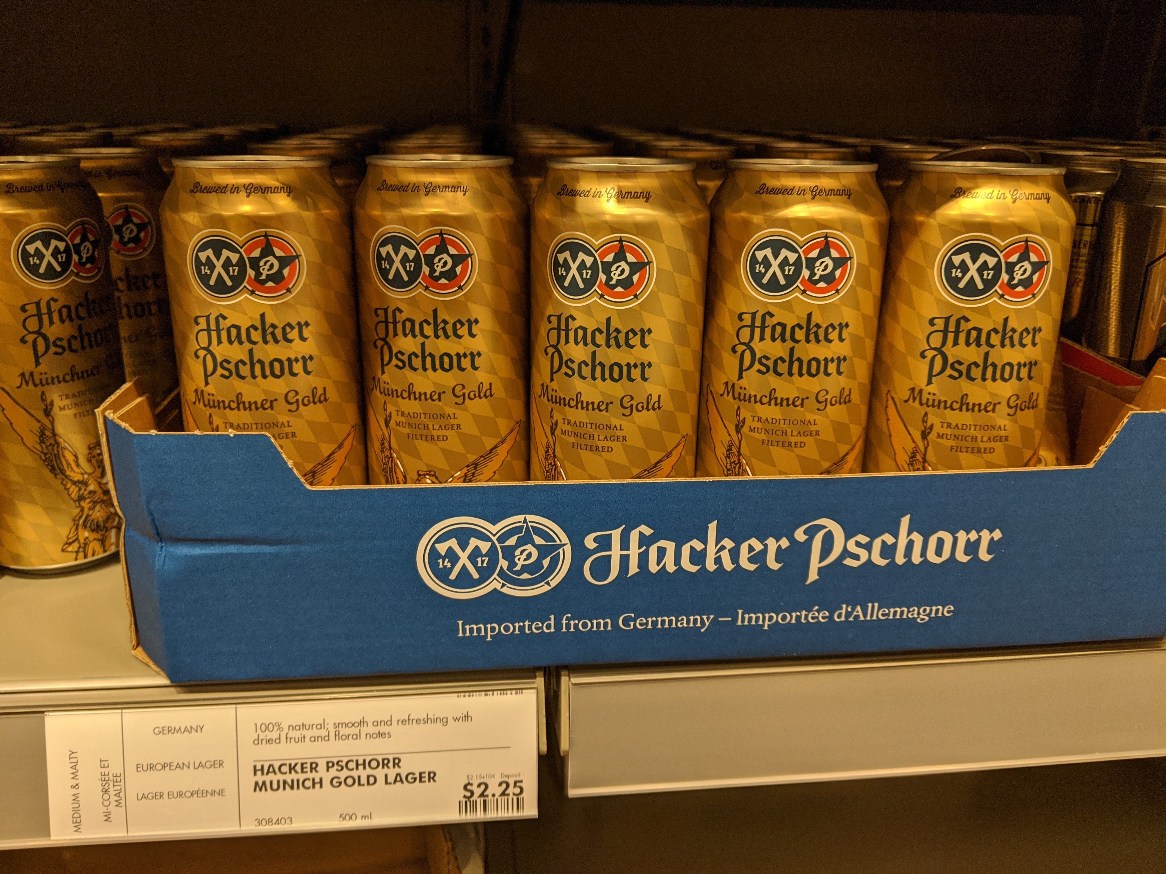 [LCBO] Hacker Pschorr Munchner Gold Beer $2.25/tall can - RedFlagDeals ...