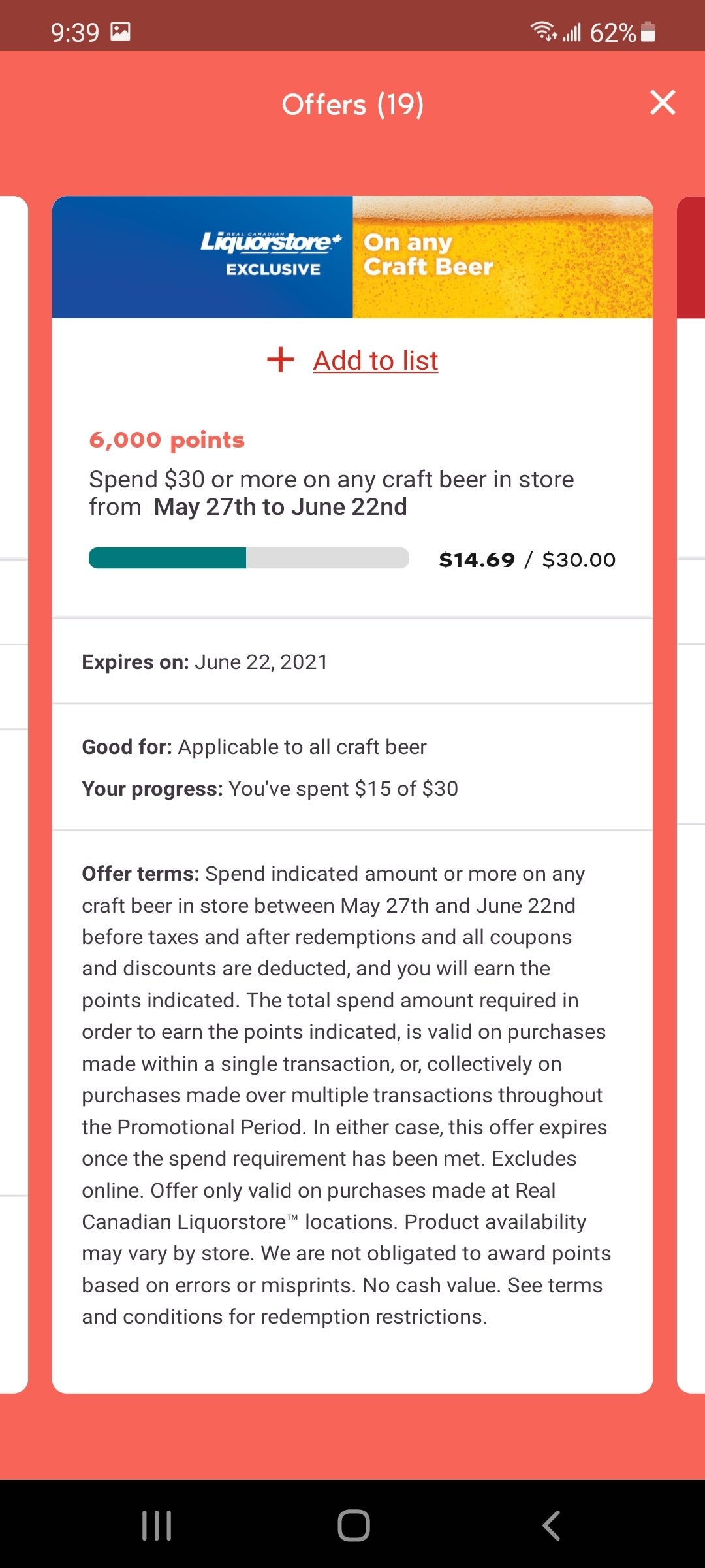 [Real Canadian liquor store] YMMV 6000 PCO points when you spend $30 on ...