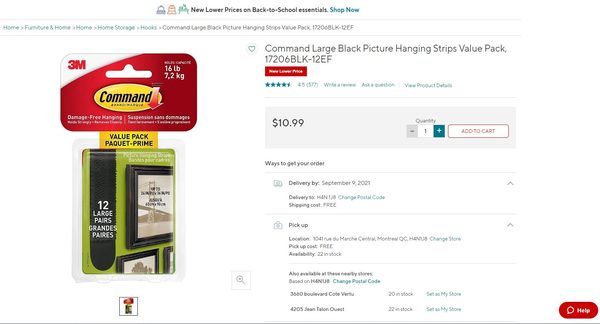 [Staples] Command Large Picture Hanging Strips x12 pair $11 ...
