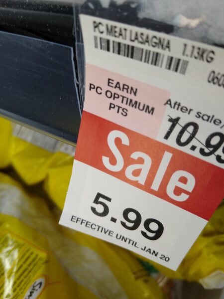 [Shoppers Drug Mart] Sale price $5.99 PC meat lasagna 1.12kg ymmv ...