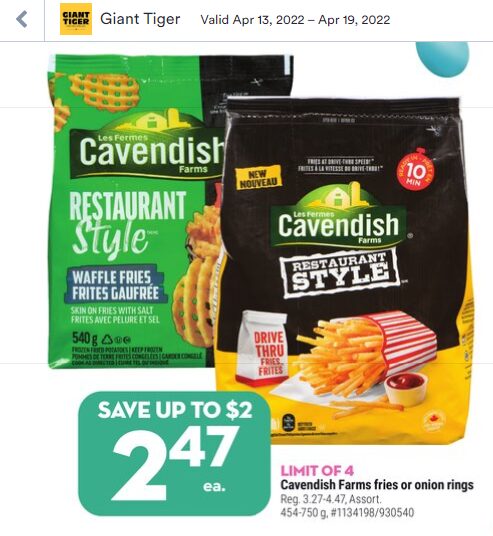 [Multiple] Cavendish Restaurant Style Waffle Fries or All Day Breakfast ...