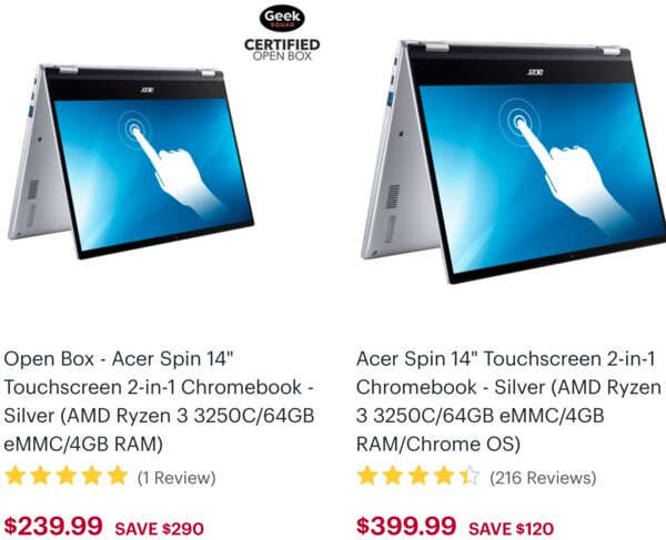 [Best Buy] Open Box - Acer Spin 14" Touchscreen 2-in-1 Chromebook ...