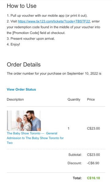 [Groupon Canada] Toronto Baby Show Oct 2022 ticket $16.1 for 2 ...