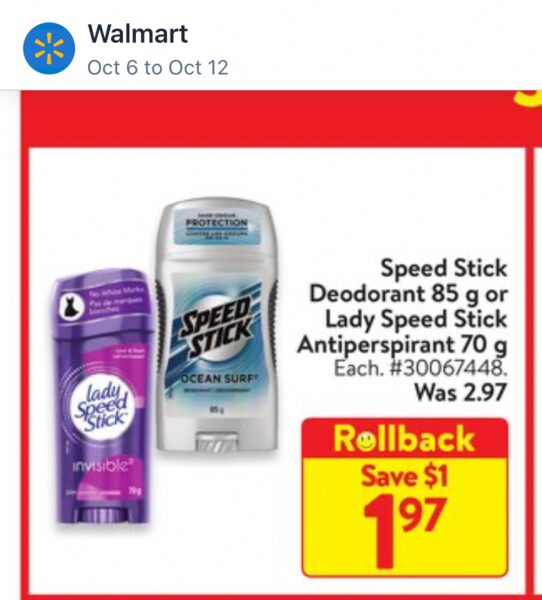 [Amazon.ca] Speed Stick Deodorant/Antiperspirant for Men, 85g or Lady ...
