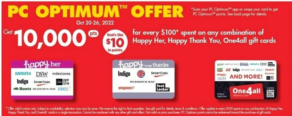 [No Frills] 10K PCO Points for every $100 spend on 'happy & one 4 all ...