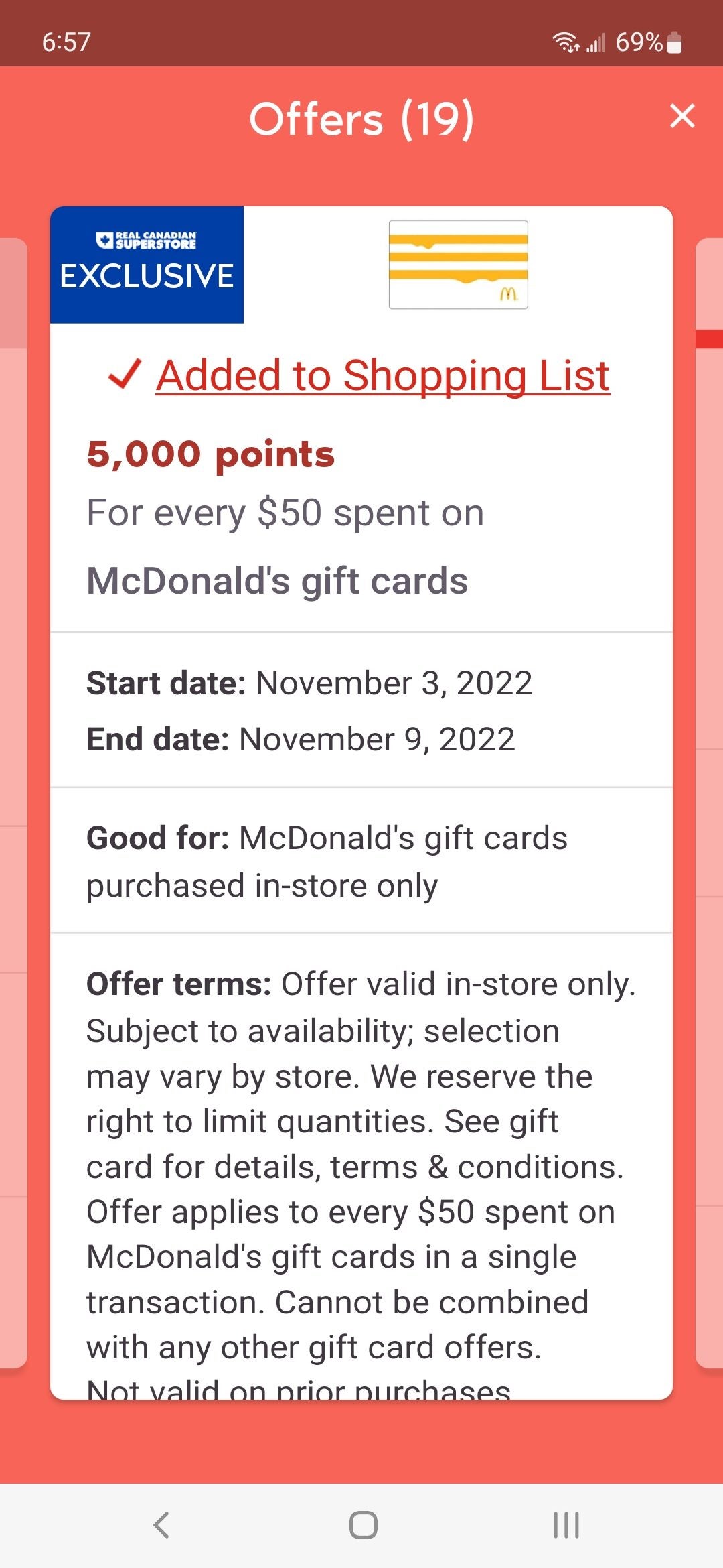 [Real Canadian Superstore] 5,000 PCO Points for $50 McDonalds GC ...
