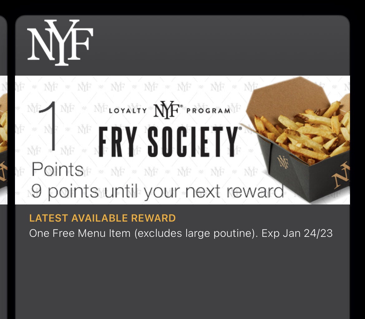 [New York Fries] YMMV FREE Menu Item (excludes large poutine ...