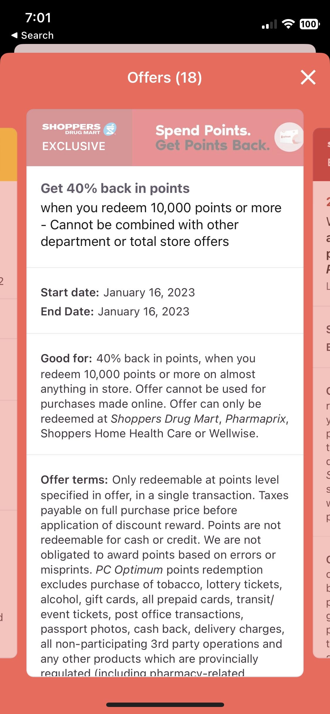 [Shoppers Drug Mart] Get 40% back in points when you redeem 10k or more ...