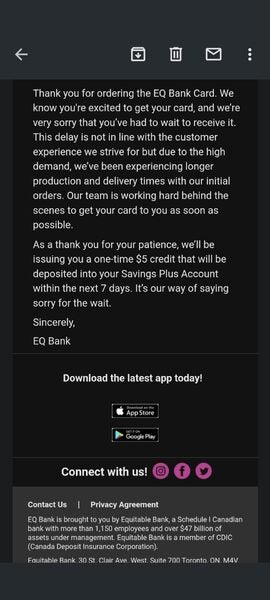 [Equitable Bank] EQ Bank Card Free $5 - RedFlagDeals.com Forums