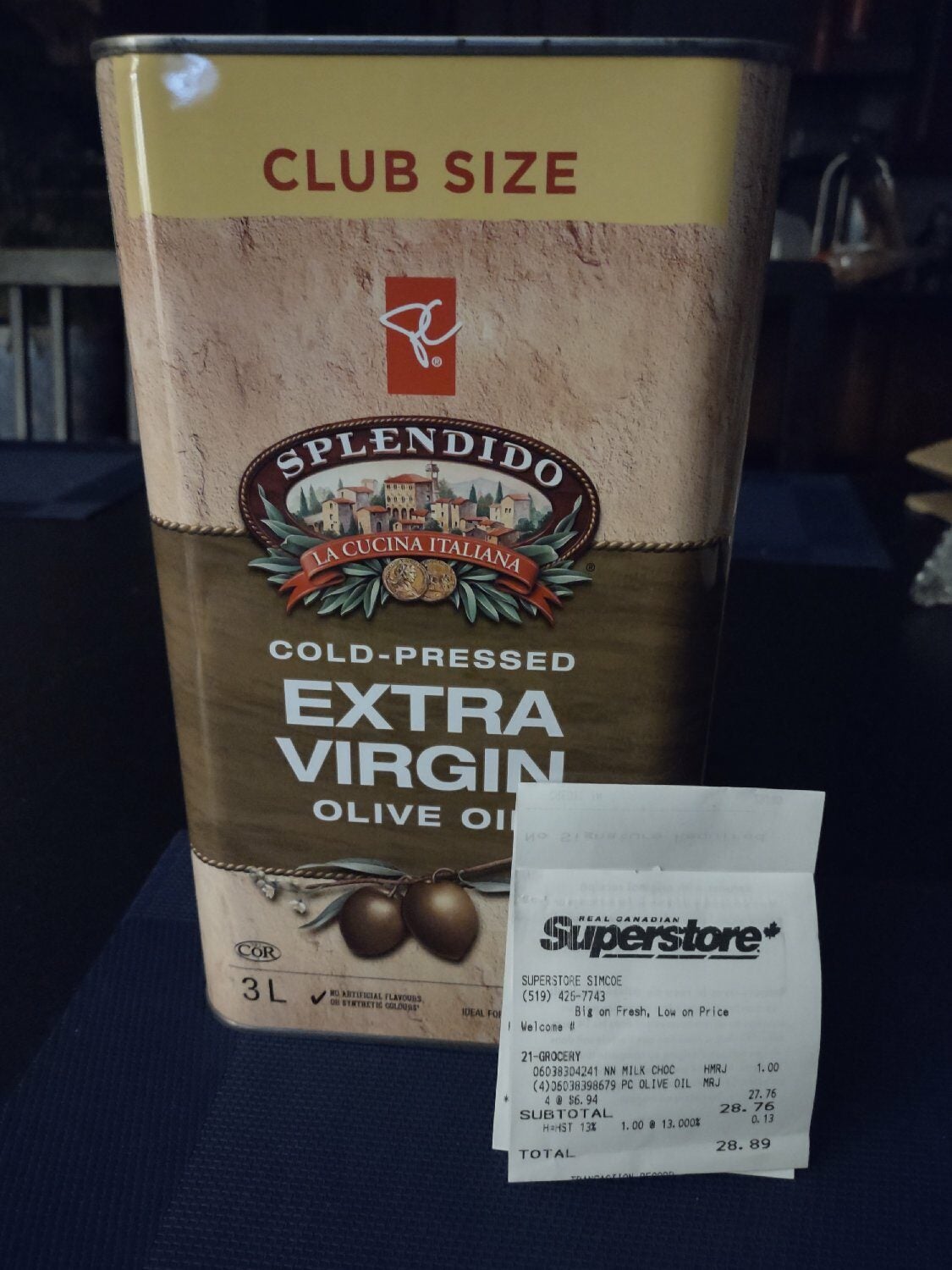 [Real Canadian Superstore] Splendido Extra Virgin Olive oil 3 litres $6 ...