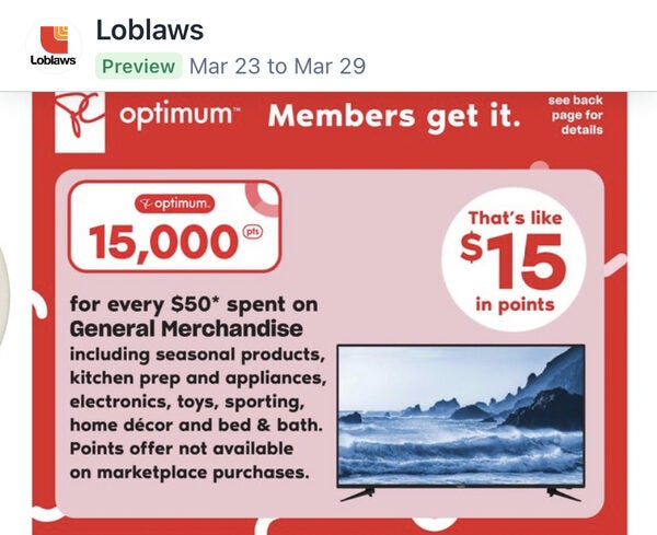 [Loblaws] Get 15k PCO pts for Every $50 Spent on General Merchandise ...