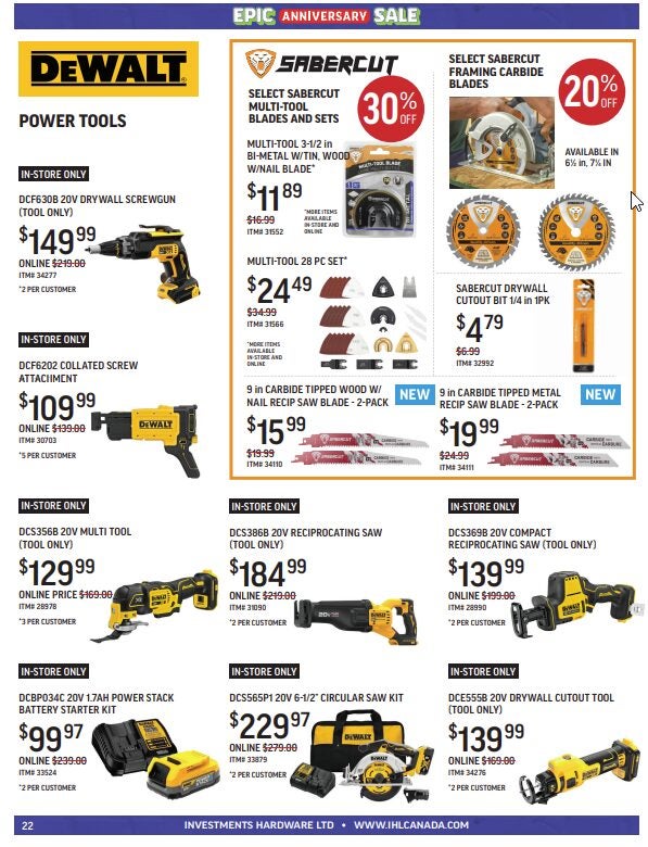 [IHL] Anniversary sale - tools (Woodbridge/Innisfil) - RedFlagDeals.com ...