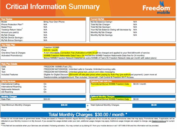 [Walmart] Freedom Mobile $25/mo 2GB Data + Unlimited Calling/Global ...