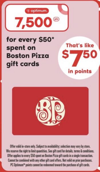 [Loblaws] [Fortinos] Get 7,500 PC Optimum Points for every $50 spent on ...