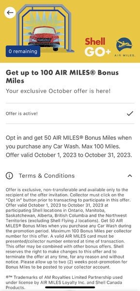 [Air Miles] Shell Flash Offer 20x Air Miles October 26-27 ONLY - Page 2 ...