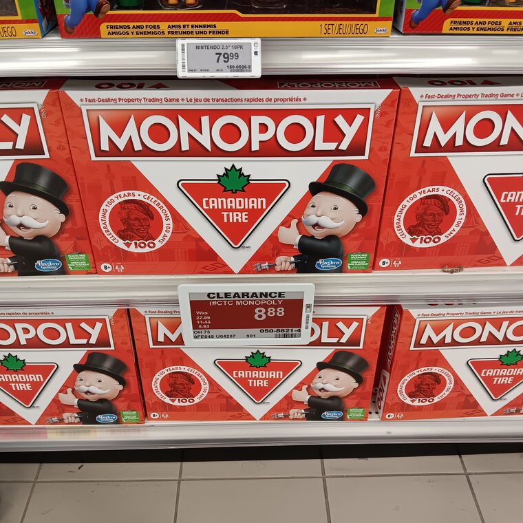 [Canadian Tire] Canadian Tire 100 year anniversary SE Monopoly Board ...