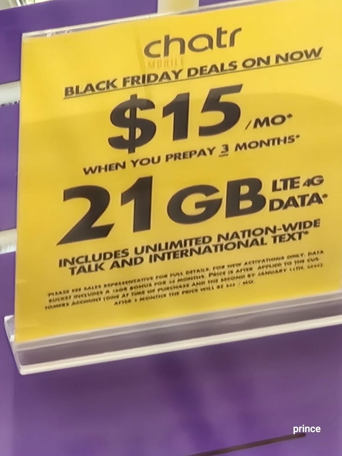 [Chatr] Chatr blackfriday offer- $15 per month 21 GB LTE 4G Data ...