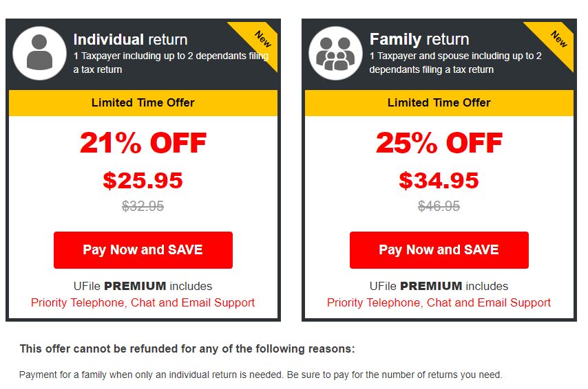 [Ufile.ca] 2023 Online tax return - up to 25% off - RedFlagDeals.com Forums