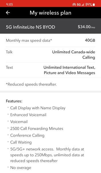 [Rogers] Rogers 5g InfiniteLite NS Byod 40gb for $34 Ontario YMMV ...