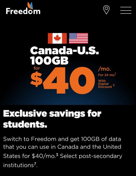 [Freedom Mobile] $34 50GB CAN/US Boxing Week Offer + $0 Activation Fee ...