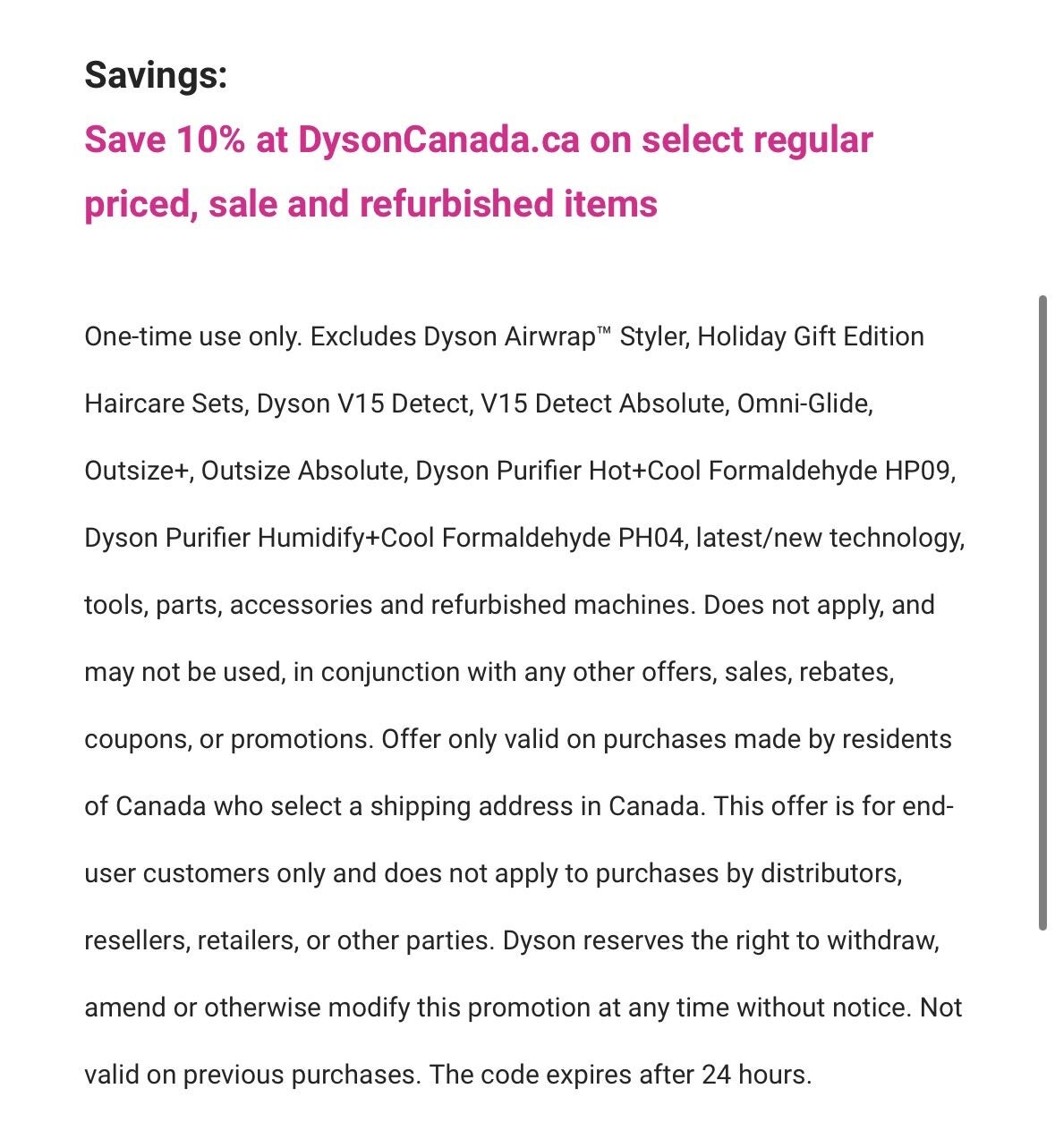 DysonCanada code (Perkopolis) - RedFlagDeals.com Forums