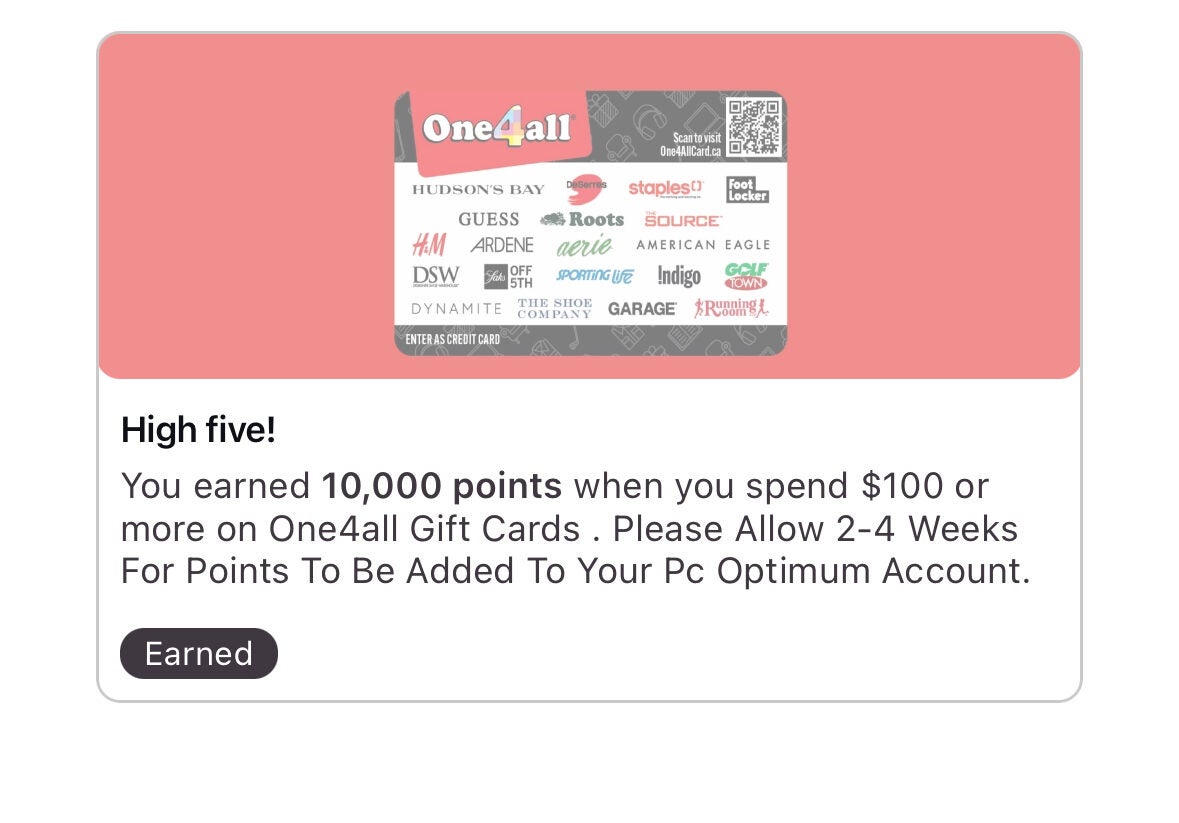 [Shoppers Drug Mart] Get 10k PCO pts WUS $100 or more on One4All Cards ...