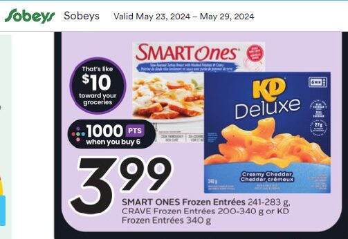 [Sobeys] [Safeway] Kraft Dinner Frozen Entrees 340g $0.66 each (after ...