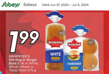 [Safeway] Sobeys Dempster's Bread / Hamburger / Hotdog Buns $0.97 After ...