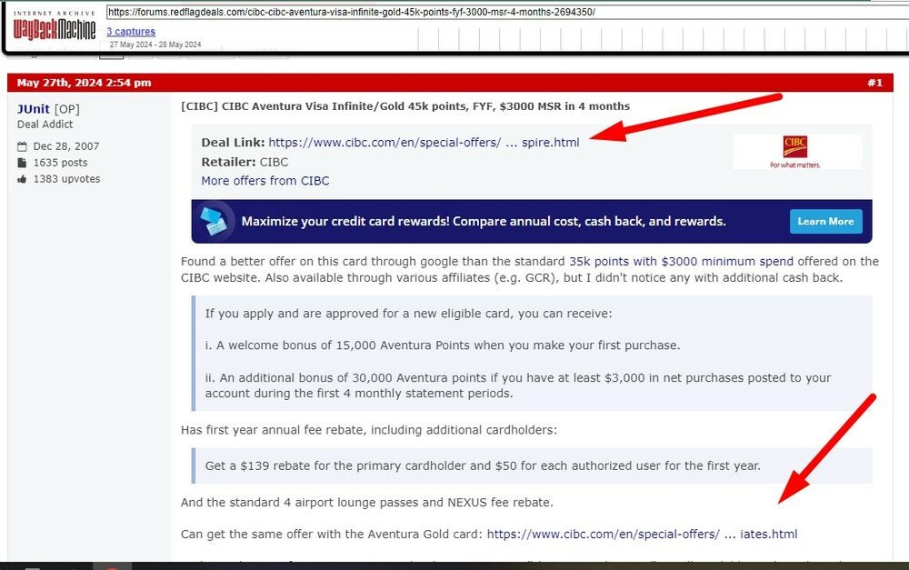 [CIBC] CIBC Aventura Visa Infinite/Gold offers: 45k-60k, FYF, $3000 ...