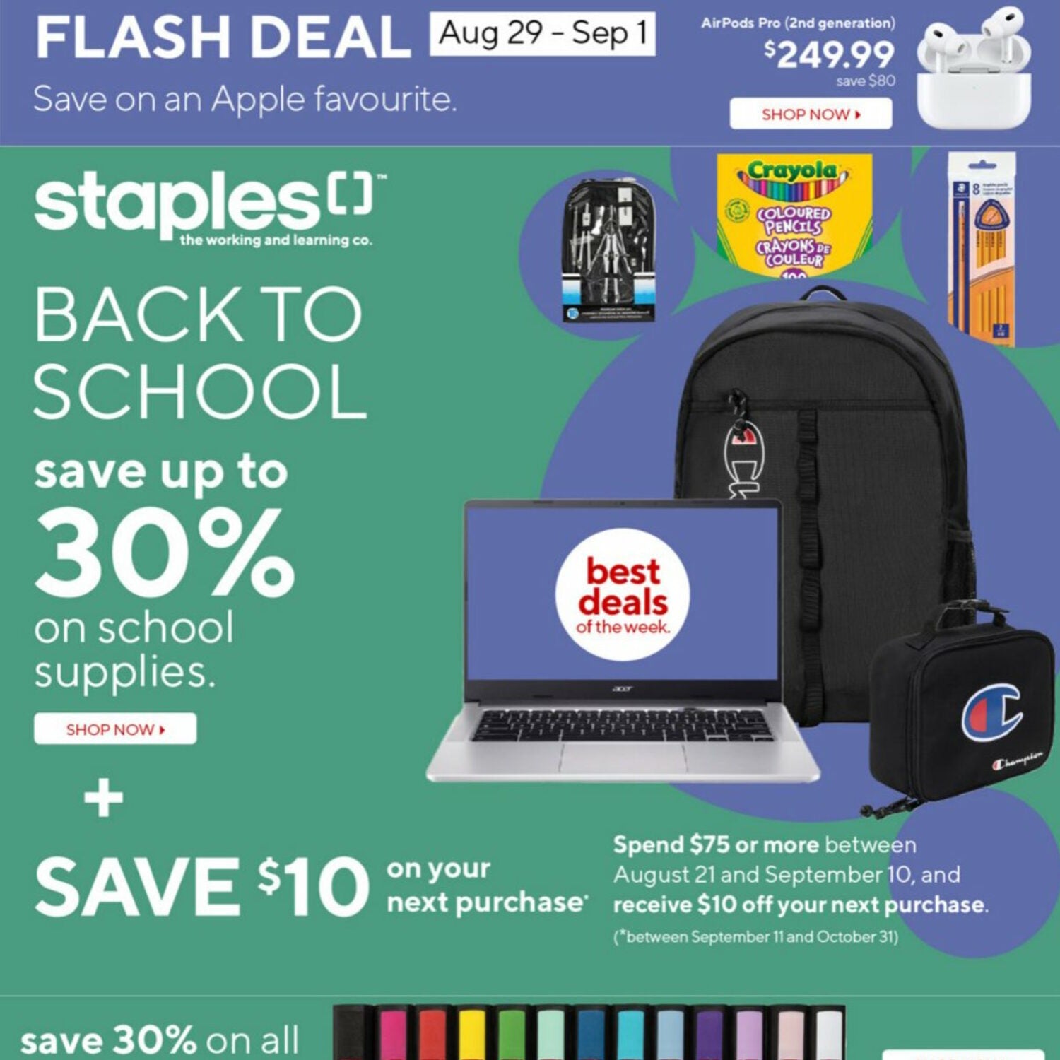 Staples Weekly Flyer - Weekly Deals - Back To School Savings - Aug 28 ...