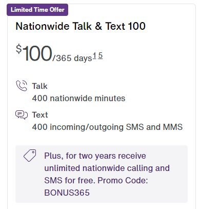$100 a year, unlimited talk and text, 2GB a month - RedFlagDeals.com Forums