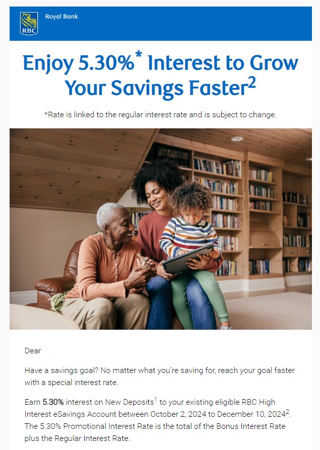[RBC] YMMV: RBC 5.30% Oct2-Dec10 Savings Account Bonus: Check Your ...