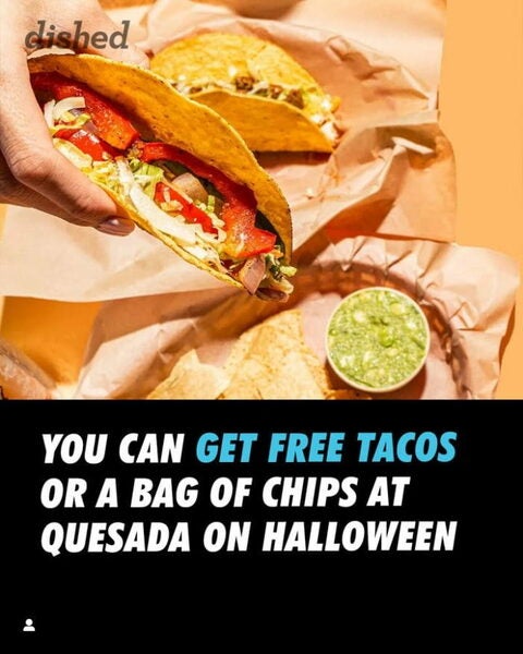 [Quesada] FREE $3 taco or Frito-Lay chips (customer must wear costume ...
