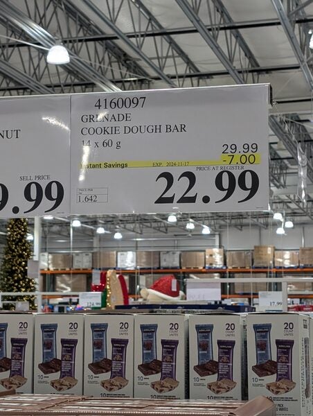 [Costco Brantford grand opening Nov 8] Grenade cookie dough protein bar ...