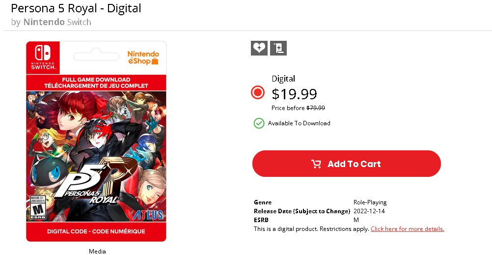 Persona 5 Royal Gamestop