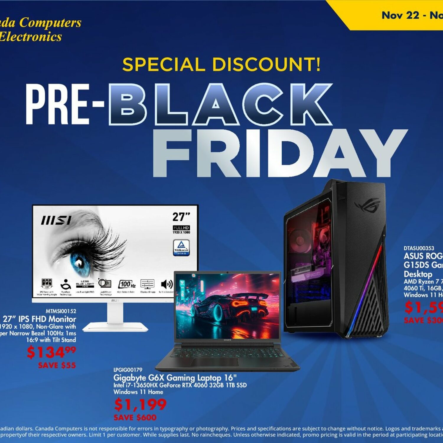 Canada Computers Weekly Flyer - Weekly Deals - Pre-Black Friday - Nov ...