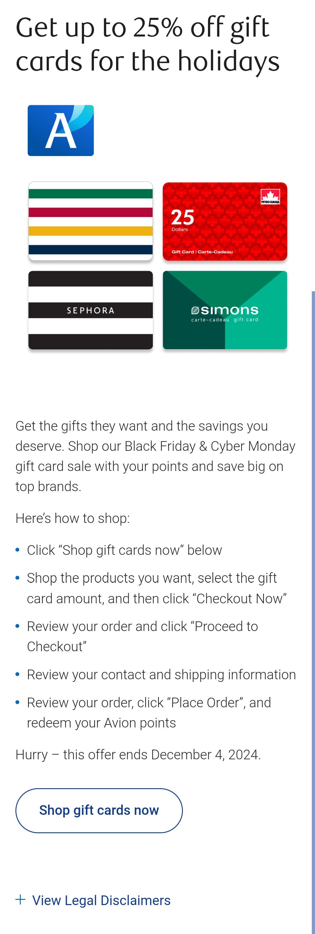 RBC Avion Rewards Gift Card Sale (up to 25% off) - RedFlagDeals.com Forums