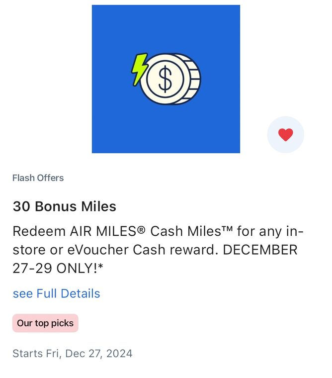 [Air Miles] [Boxing Day] Get 30 Bonus Air Miles for in-store or ...