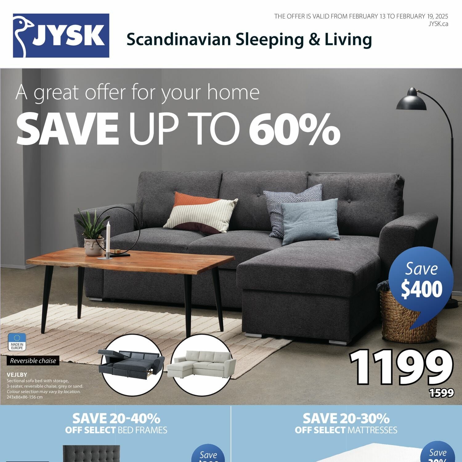 JYSK Weekly Flyer - Weekly Deals - Feb 13 – 19 - RedFlagDeals.com
