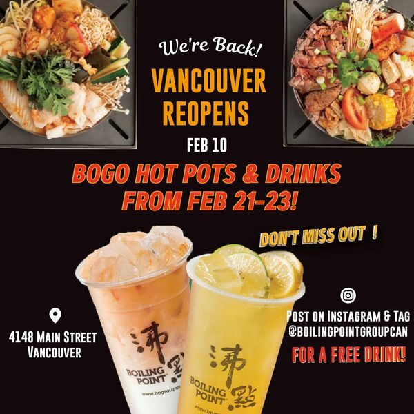 [Boiling Point] Reopening Promo: BOGO deal on all hot pots and drinks ...