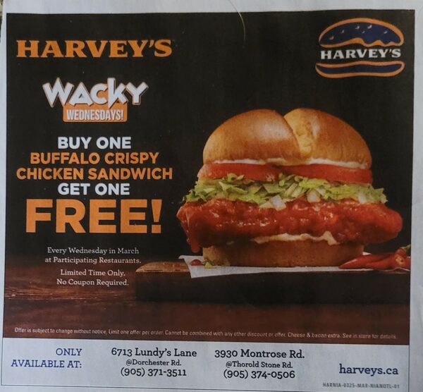 [Harvey's] Harveys: Wacky Wednesday: Buy one get one free ...