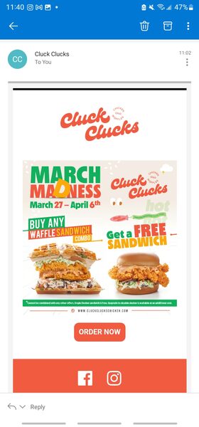 [Cluck Clucks] Toronto - Cluck Clucks. Free sandwich with any waffle ...