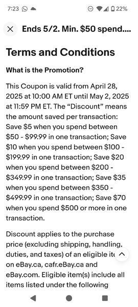 [eBay.ca] Save upto $70 off on most eBay item (Expires May 2nd ...