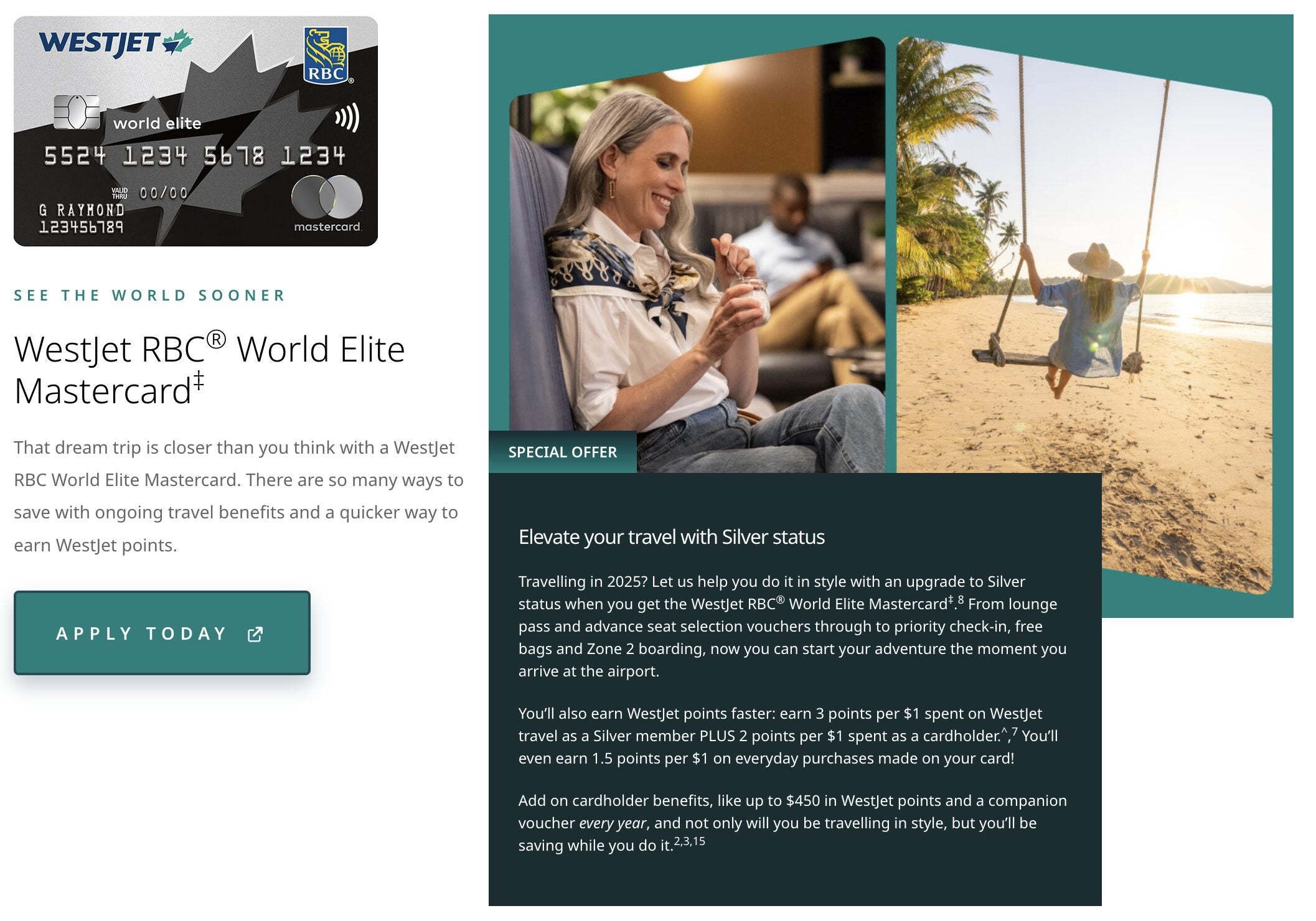 [WestJet] RBC Westjet WE Mastercard - SILVER status on approval until ...