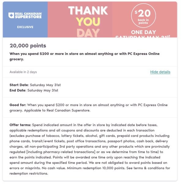 [Real Canadian Superstore] 20k PCO points ($20) when spending $200 in ...