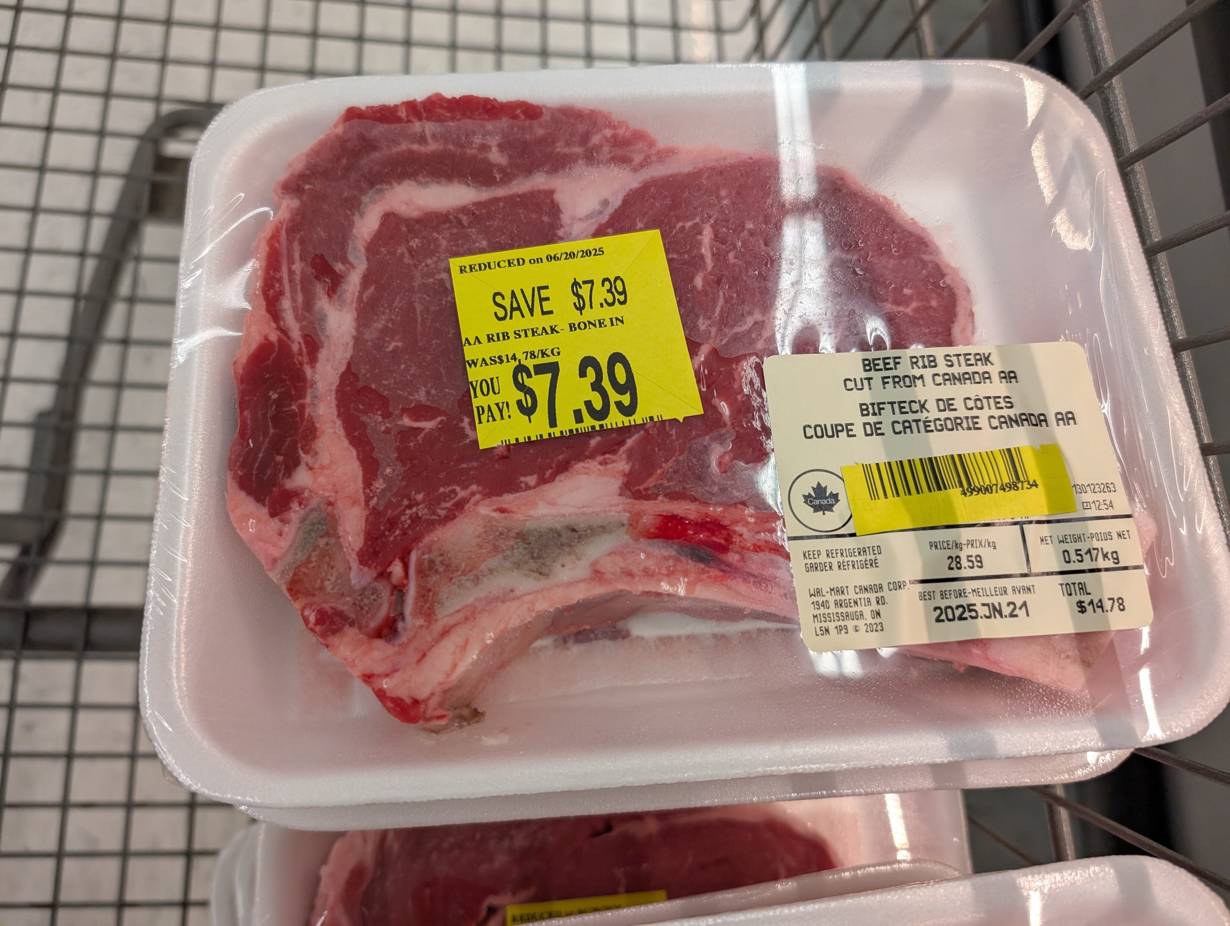 [Walmart] AA ribeye steak - $6.48/lb (Richmond Hill, Waterloo, YMMV ...